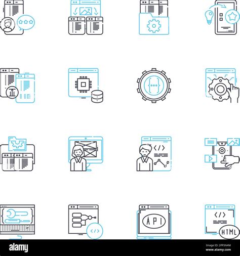 Engineer Linear Icons Set Innovation Precision Design Problem Solving Ingenuity Creativity