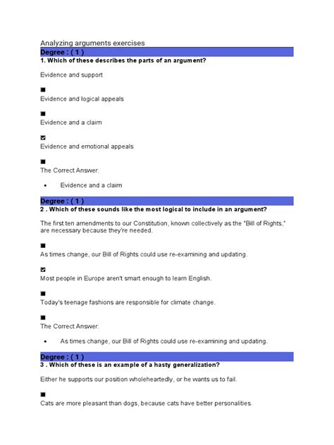 Analyzing Arguments Exercises Ak Pdf