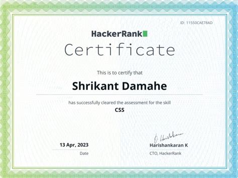 Shrikant Damahe On Linkedin Css Hackerrank