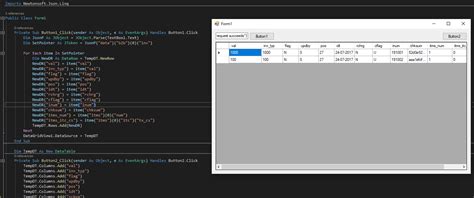 Issue With Converting Json To Vbnet Datatable Stack Overflow