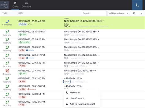 i just made a free realtime calls and contacts panel contactmanager