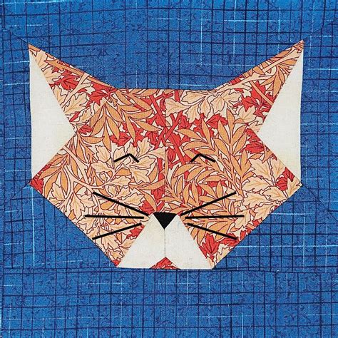 Happy Cat Cat Quilt BLOCK Pattern Kitty Quilt Block Etsy