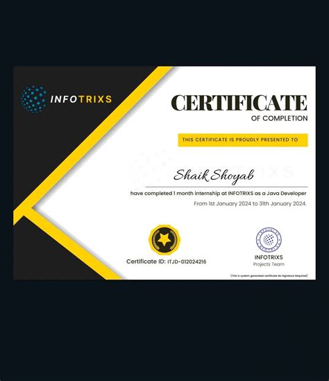 Shaik Shoyab On Linkedin Infotrixs Infotrixsinternship Infotrixsteam