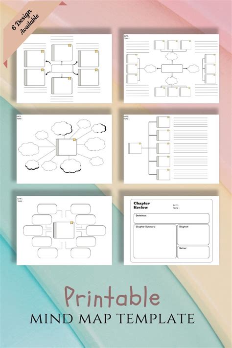 Printable Mind Map Planner Brainstorm Idea Map Diagram Notes Mind Map Template Brain Dump