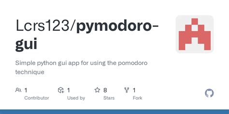 GitHub Lcrs Pymodoro Gui Simple Python Gui App For Using The Pomodoro Technique