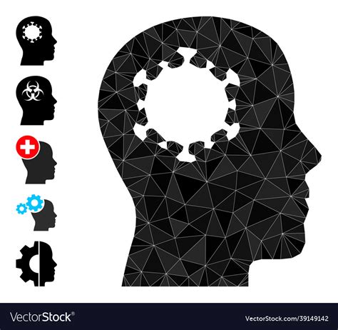 Brain Infection Polygonal Icon And Other Icons Vector Image