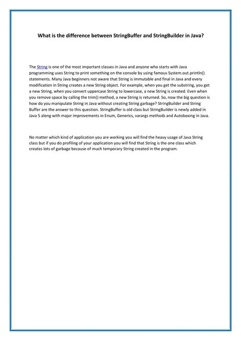 Ppt What Is The Difference Between Stringbuffer And Stringbuilder In Java Powerpoint