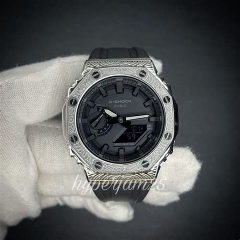 Casioak Lite Silver Engraved Case Full Black