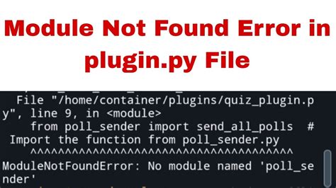 ModuleNotFoundError No Module Named Xyz Module Moduleerror YouTube