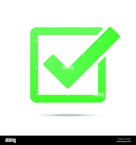 Green Tick Checkbox Vector Illustration Isolated On White Background Stock Vector Image Art