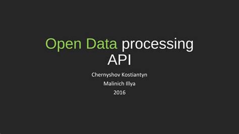 Open Data Processing Api Ppt