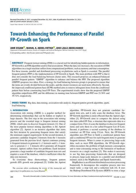 Pdf Towards Enhancing The Performance Of Parallel Fp Growth On Spark