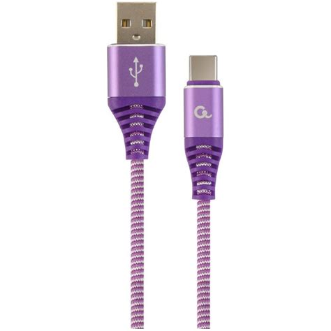 Кабел за захранване и данни на Gembird Usb 2 0 T към Usb 2 0 Type C T 2 м лилав бял Cc