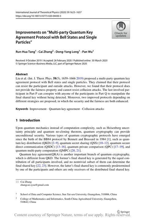 Improvements On “multi Party Quantum Key Agreement Protocol With Bell