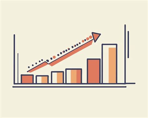 위를 가리키는 다이어그램을 가진 그래프의 그림 프리미엄 Ai 생성 벡터