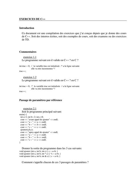 SOLUTION Exercices Cpp Studypool