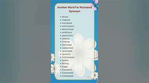 Another Word For Motivated Synonym 📚 Shorts Shortsyoutube Education