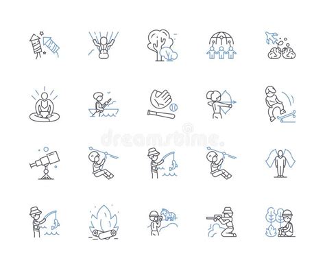 Augmented Reality Line Icons Collection Immersive Interactive Virtual D Holographic