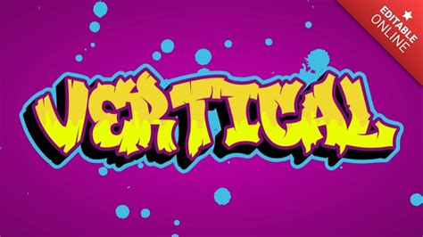 Vertical Graffiti Editable Text Effect Generator