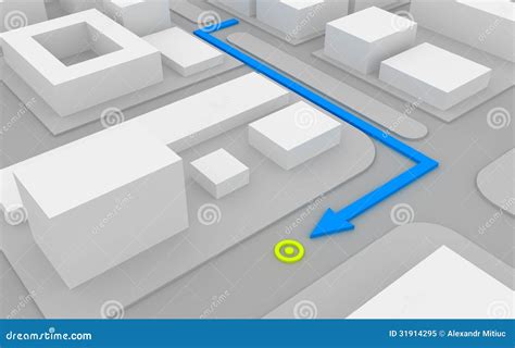 Navigation Route On Map Stock Image 31914295