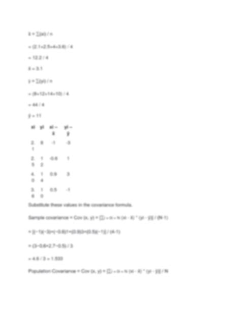 Solution How To Find Sample Covariance Population Covariance Studypool