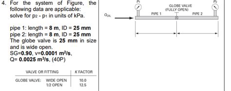 solved 4 for the system of figure the following data are
