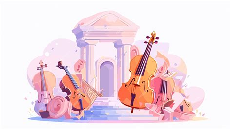 Classical Music Instruments Composition Vector Flat Image Premium Ai