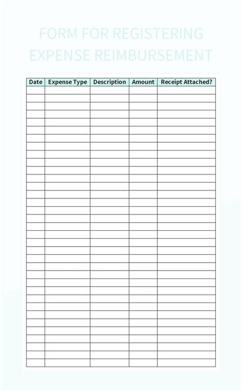 Free Expense Reimbursement Detailed Form Templates For Google Sheets