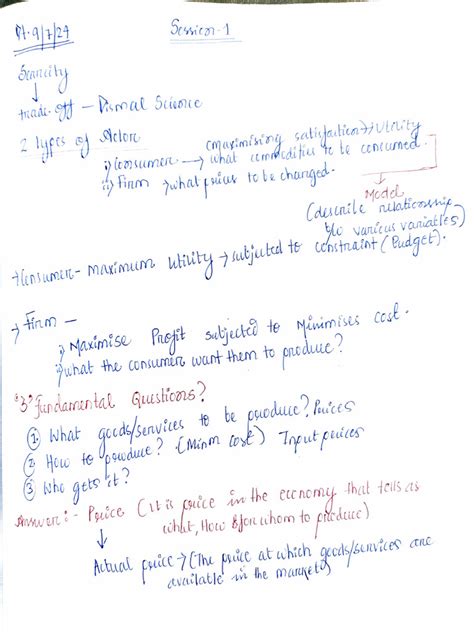 micro economics notes pdf