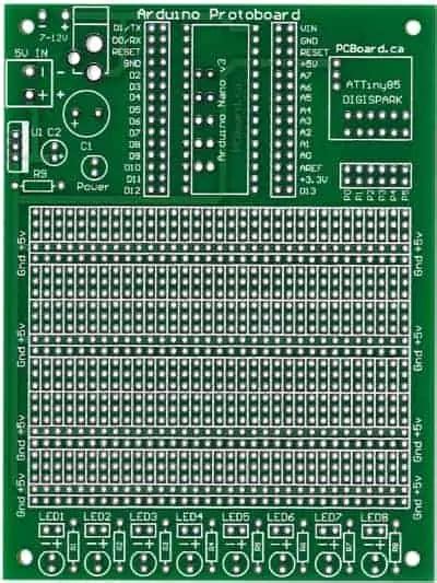Proto Arduino Arduino Nano Or ATTiny Prototype Board