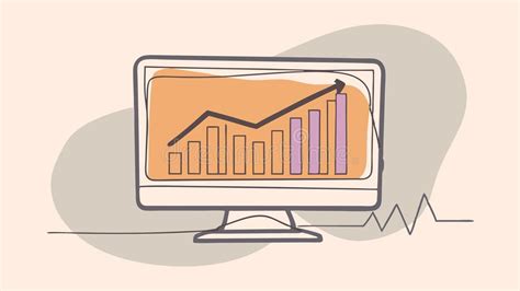 Positive Growth Trend Business Graph On Computer Screen Data Chart