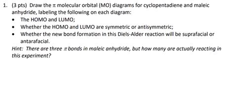 [solved] 1 3 Pts Draw The Molecular Orbital Mo Diag