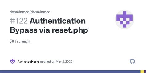 Authentication Bypass Via Reset Php Issue Domainmod Domainmod GitHub