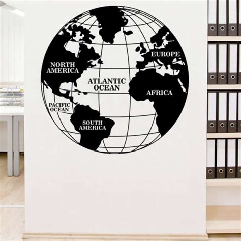 Jual Wall Cutting Sticker World Map Bola Dunia Globe Stiker Dinding