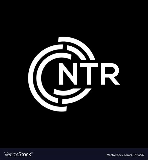 Ntr Letter Logo Design On Black Backgroundntr Vector Image