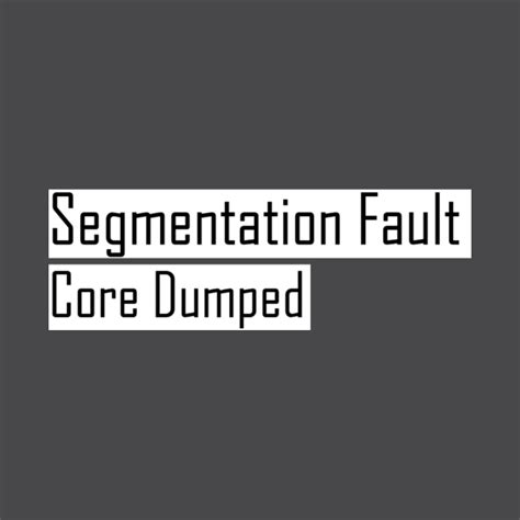 Segmentation Fault Segmentation Fault T Shirt TeePublic