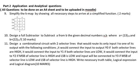Solved Part 2 Application And Analytical Questions All