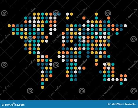 Abstract Computer Graphic World Map Of Round Dots Stock Vector Illustration Of Land Elegant