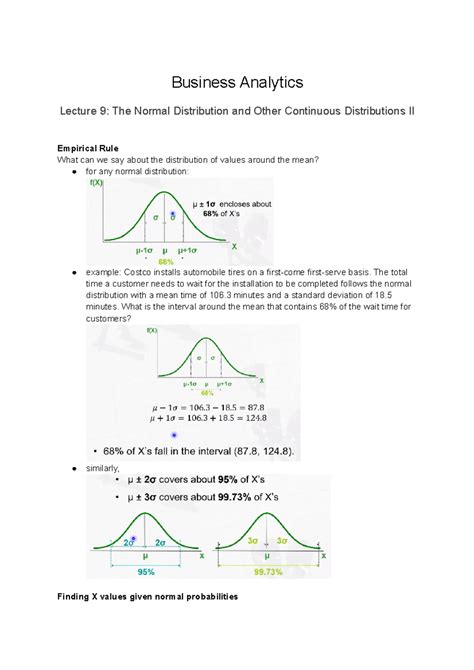 Lecture 9 The Normal Distribution And Other Continuous Distributions Ii The Total Time A