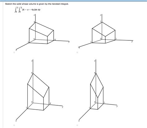 Solved Sketch The Solid Whose Volume Is Given By The Chegg