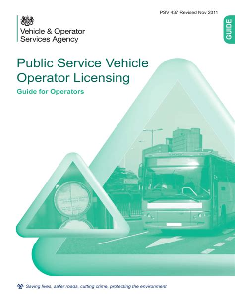 Public Service Vehicle Operator Licensing Guide For
