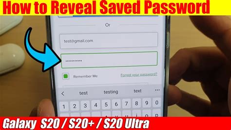 Galaxy S S How To Reveal Saved Password YouTube