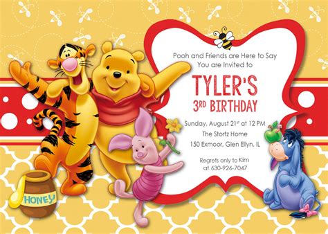 Winnie The Pooh Invitation Template