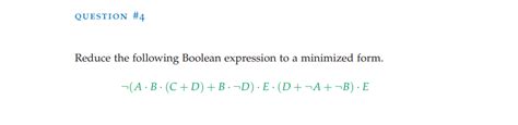 Reduce The Following Boolean Expression To A Chegg