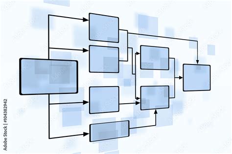 Business Blue Flow Chart Stock Illustration Adobe Stock