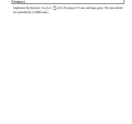 Solved Implement The Function F A B C M Using A Chegg Com
