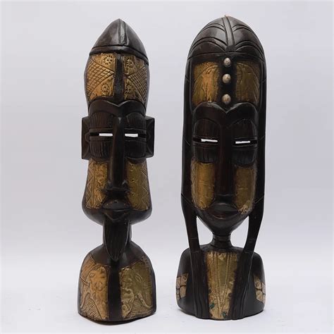 Brass Fulani Long Mask Male And Female Chase Destiny