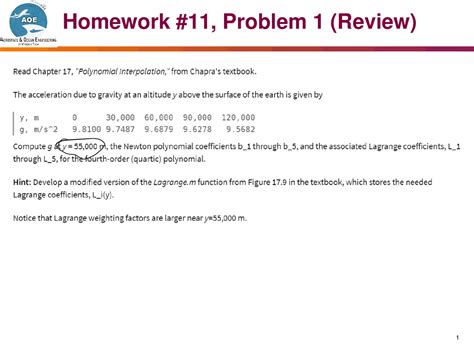 polynomial interpolation lecture slides aoe 2074 docsity