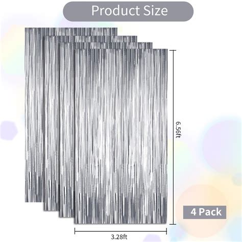 Beishida 4 Pcs Silver Door Streamers Tinsel Curtain Party Streamers Ba
